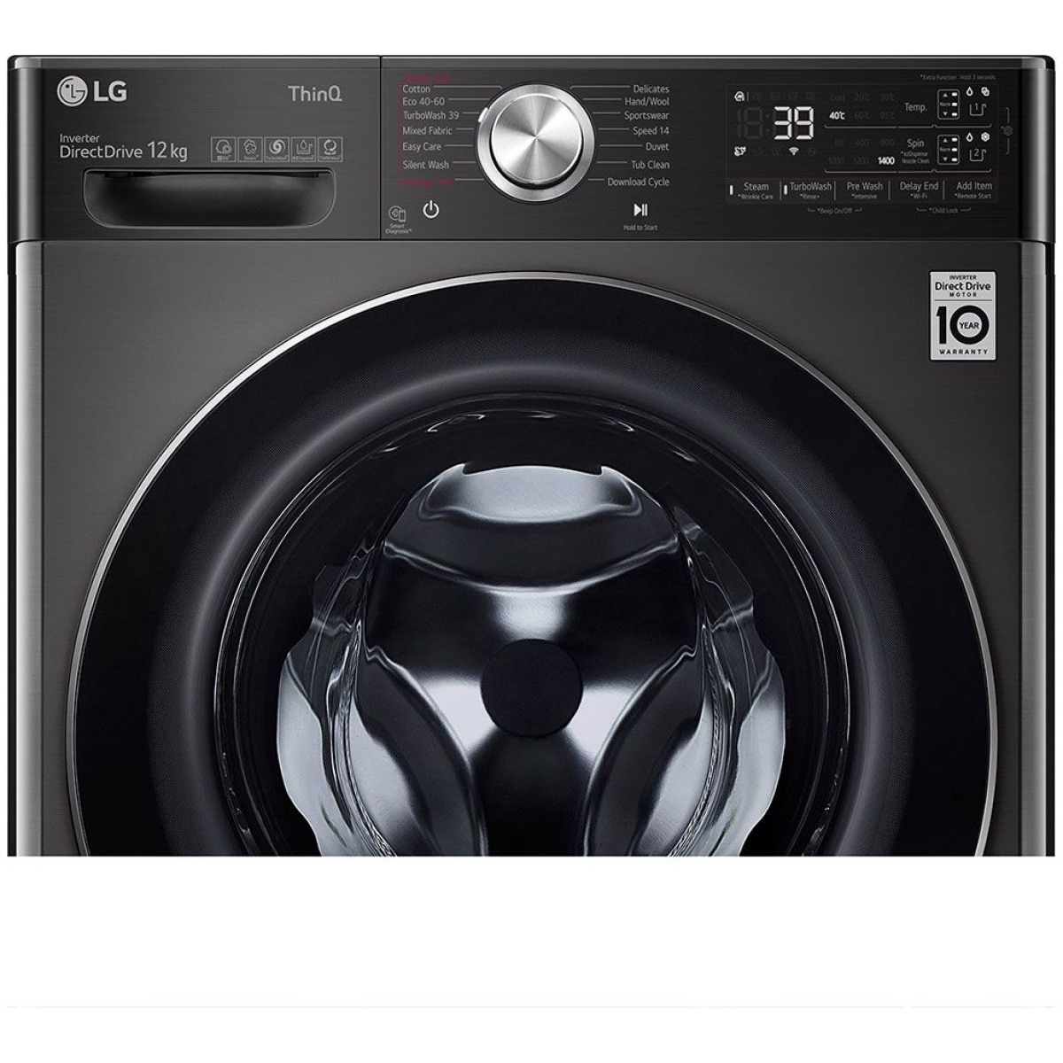 LG 12KG F4V9BWP2EE Front Load Washing Machine- Black - Home Appliances ...